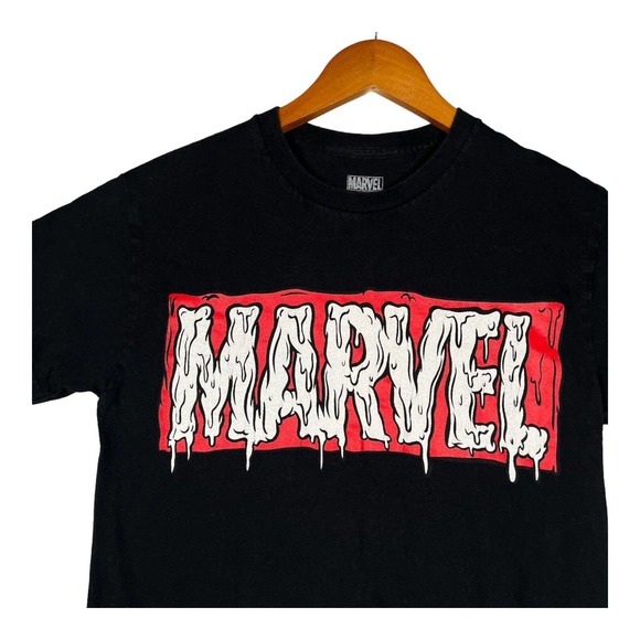 Marvel | Shirts | Marvel Comics Drip Logo Shirt Melting Letters Mcu ...